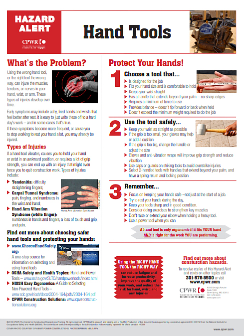 eLCOSH : Hand Tools - Tips to Choose and Use Them Safely