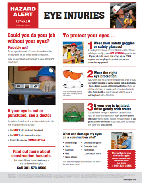 eLCOSH : Eye Injuries in Construction